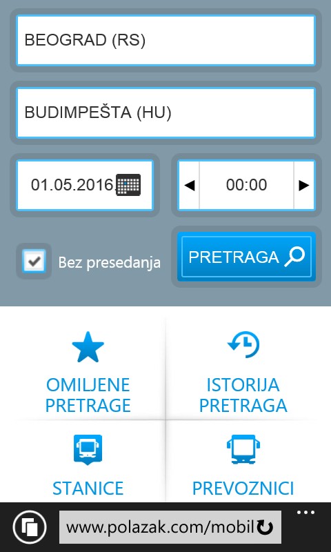 Uputstvo za online kupovinu autobuske karte | Polazak
